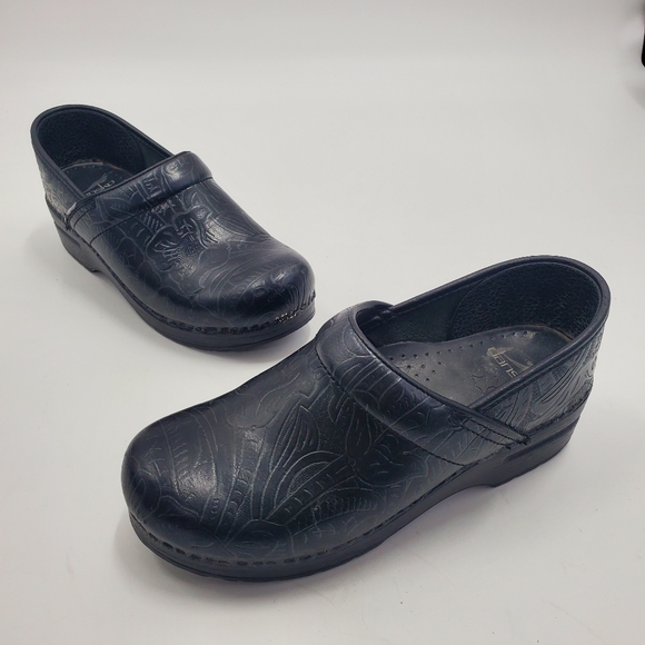 Dansko | Shoes | Dansko Professional Womens Clog Black Tooled Leather ...